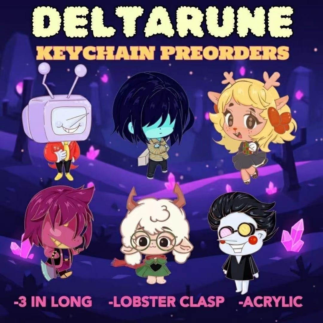 Llaveros de personajes de Deltarune Capítulo 3: Tenna, Kris, Noelle ...