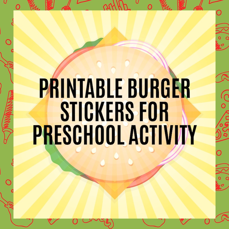 Build-a-burger Printable Activity for Kids | A4 Size Digital Download ...