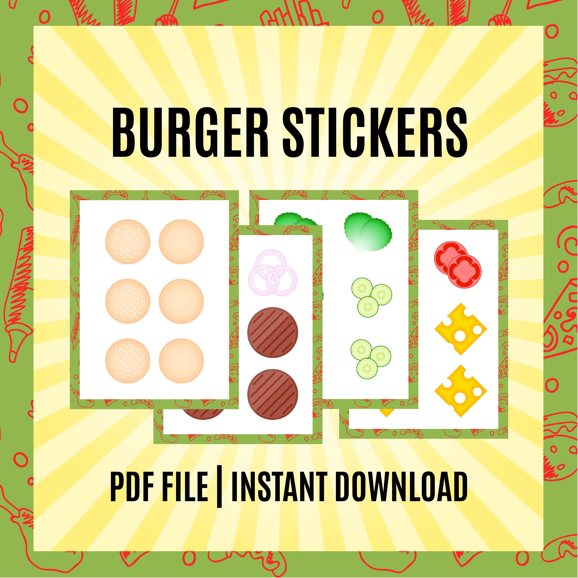 Build-a-burger Printable Activity for Kids | A4 Size Digital Download ...