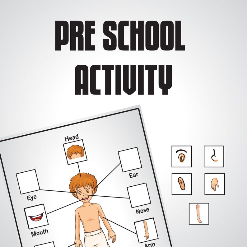 Body Parts Matching Game for Kids | Educational Printable Activity ...