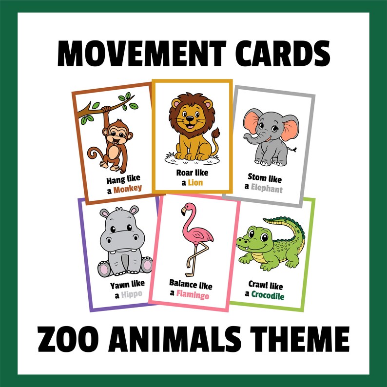 Animal Movement Coloring Pages for Kids | Printable Zoo Activity Sheets ...