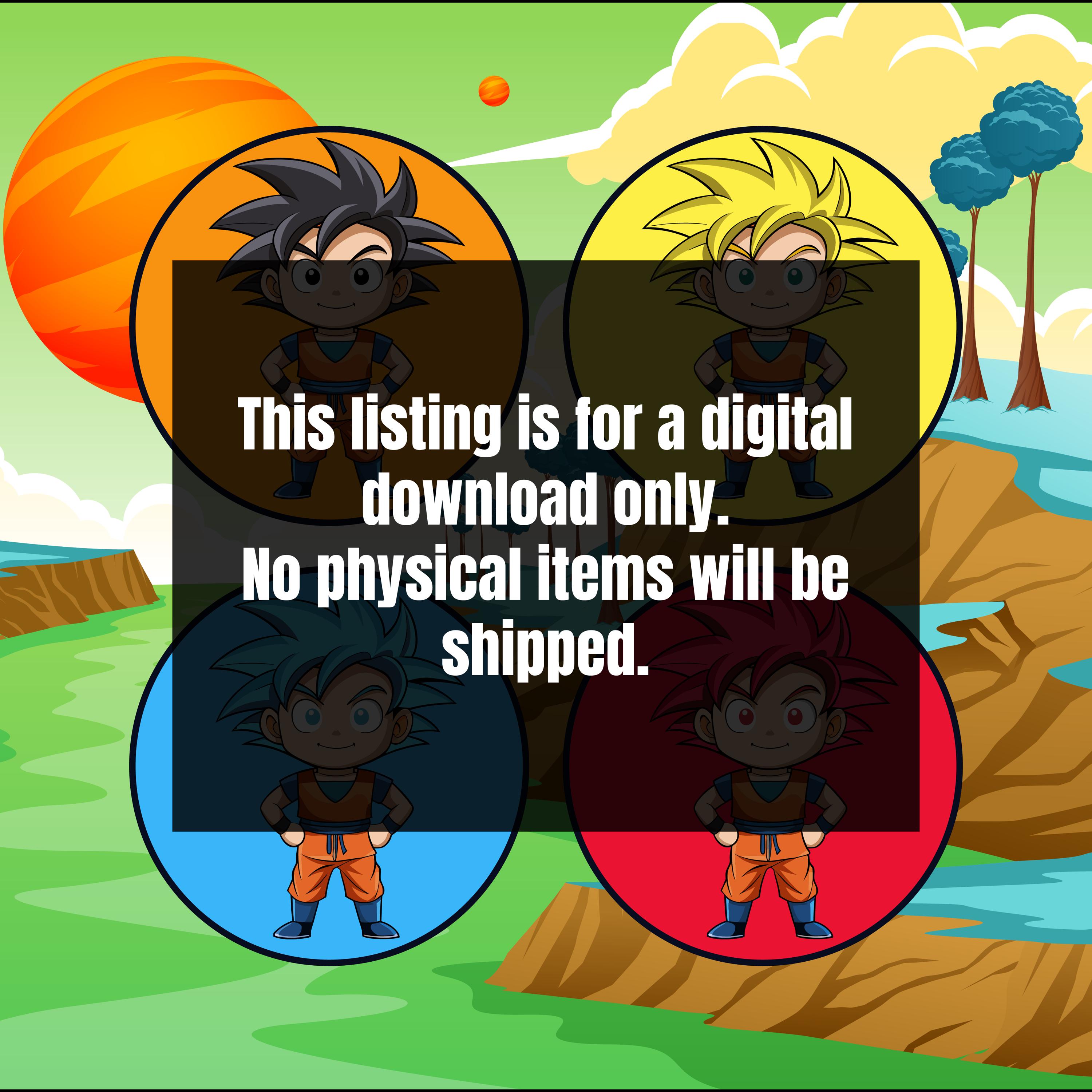 Anime Character PNG Bundle | 4 Color Variants | Digital Avatar Icons ...