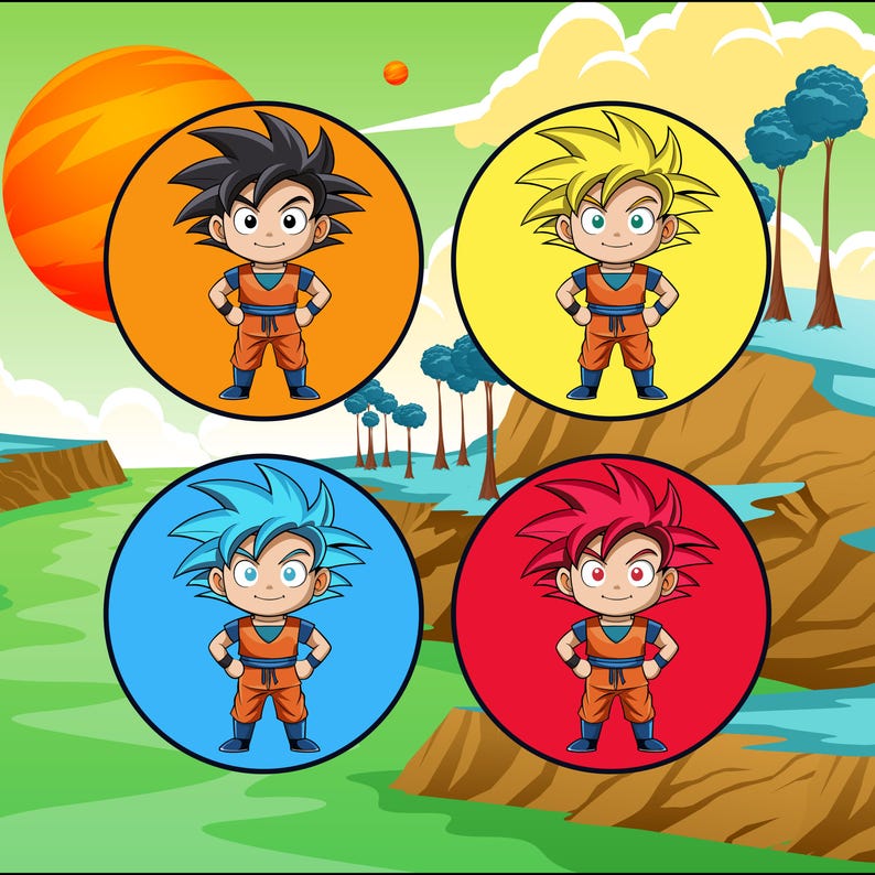 Anime Character PNG Bundle | 4 Color Variants | Digital Avatar Icons ...