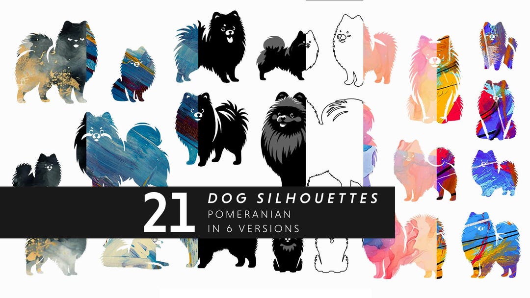 Pomeranian SVG PNG Digital Download - Cute Dog Portrait Pommy Wall Art ...