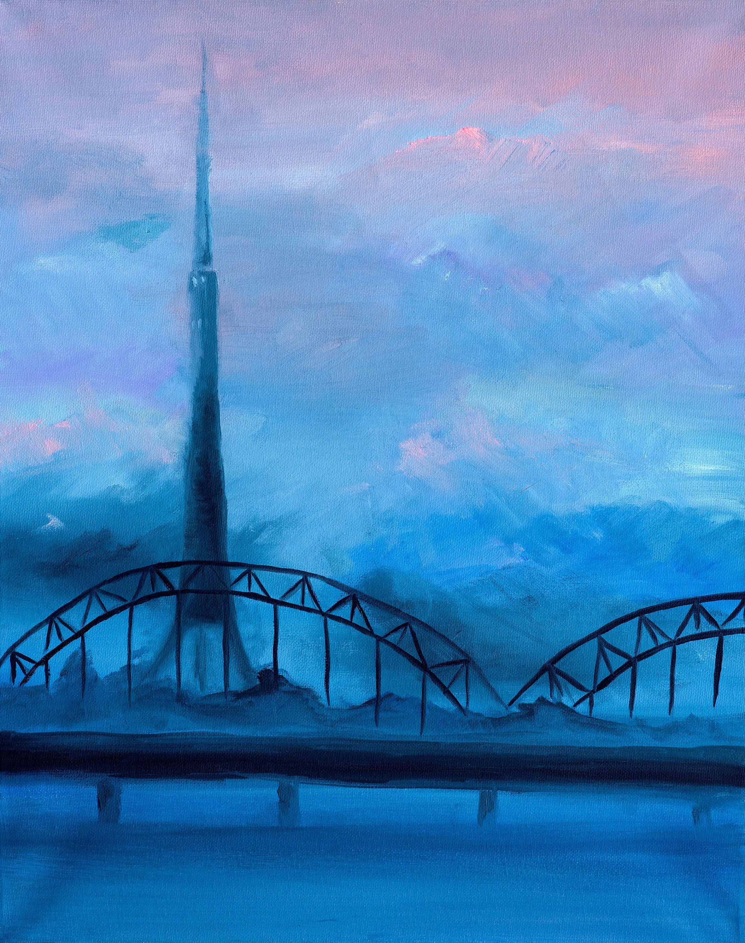 Riga Painting, Old City Painting, Oil on Canvas, Sunrise Painting ...