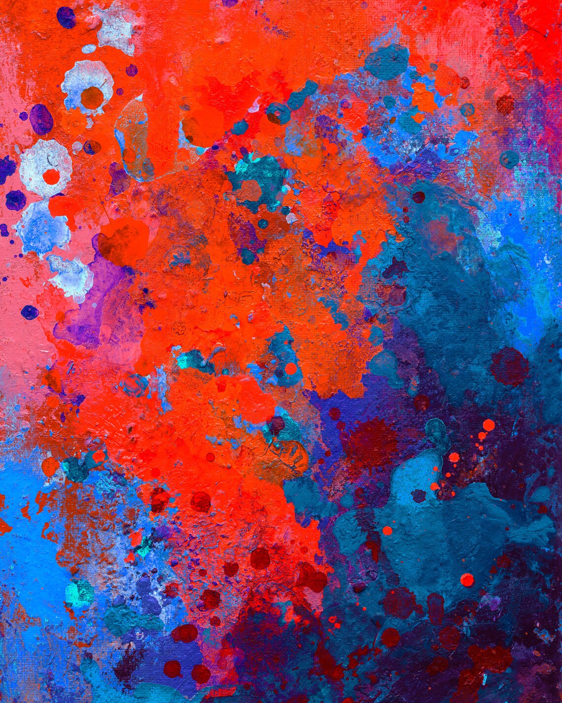 Instant Downloadable, Abstract Red and Blue Poster, Printable Decor ...