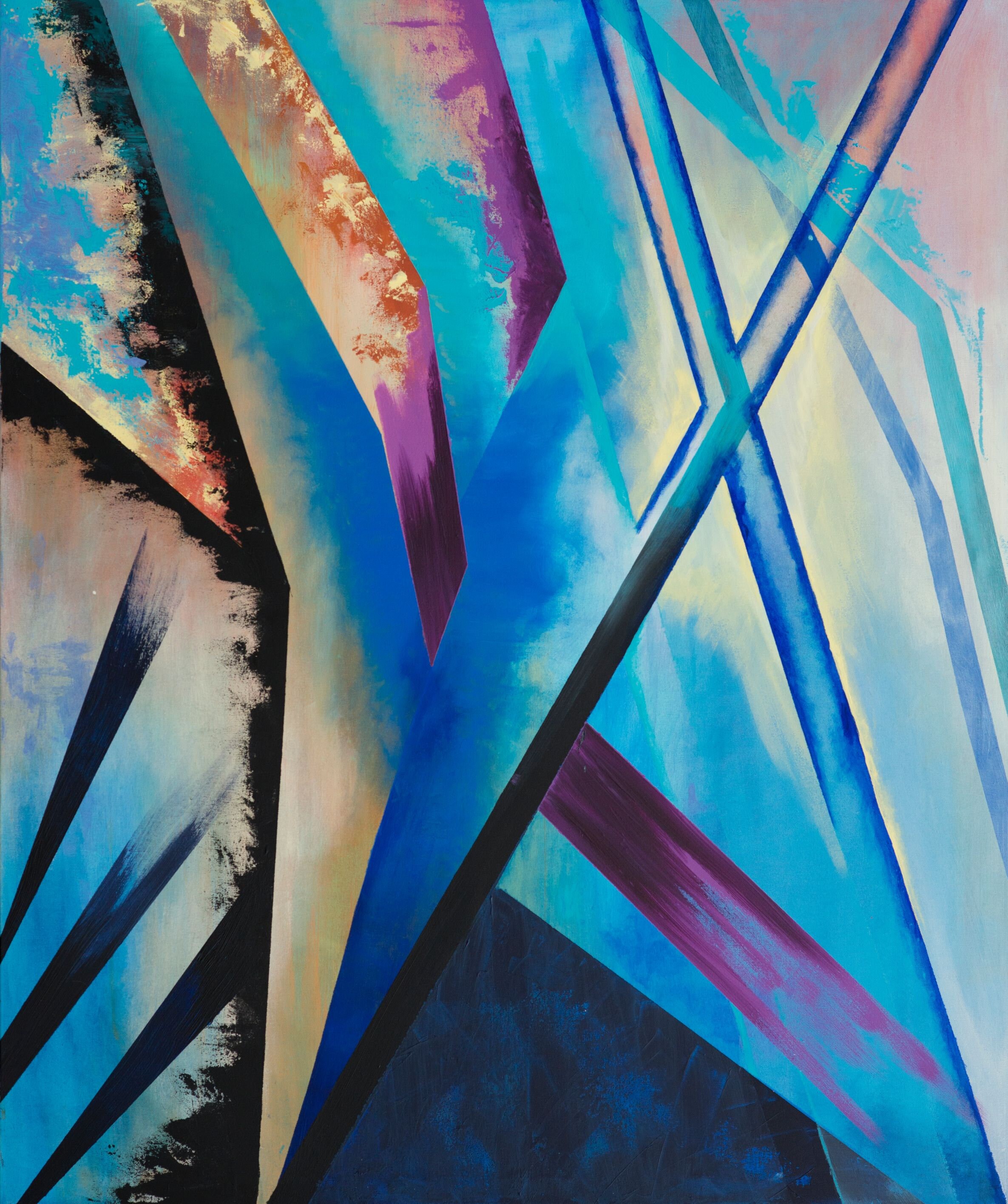 Original Abstract Painting, Geometric Line Painting, Abstract Wall Art ...