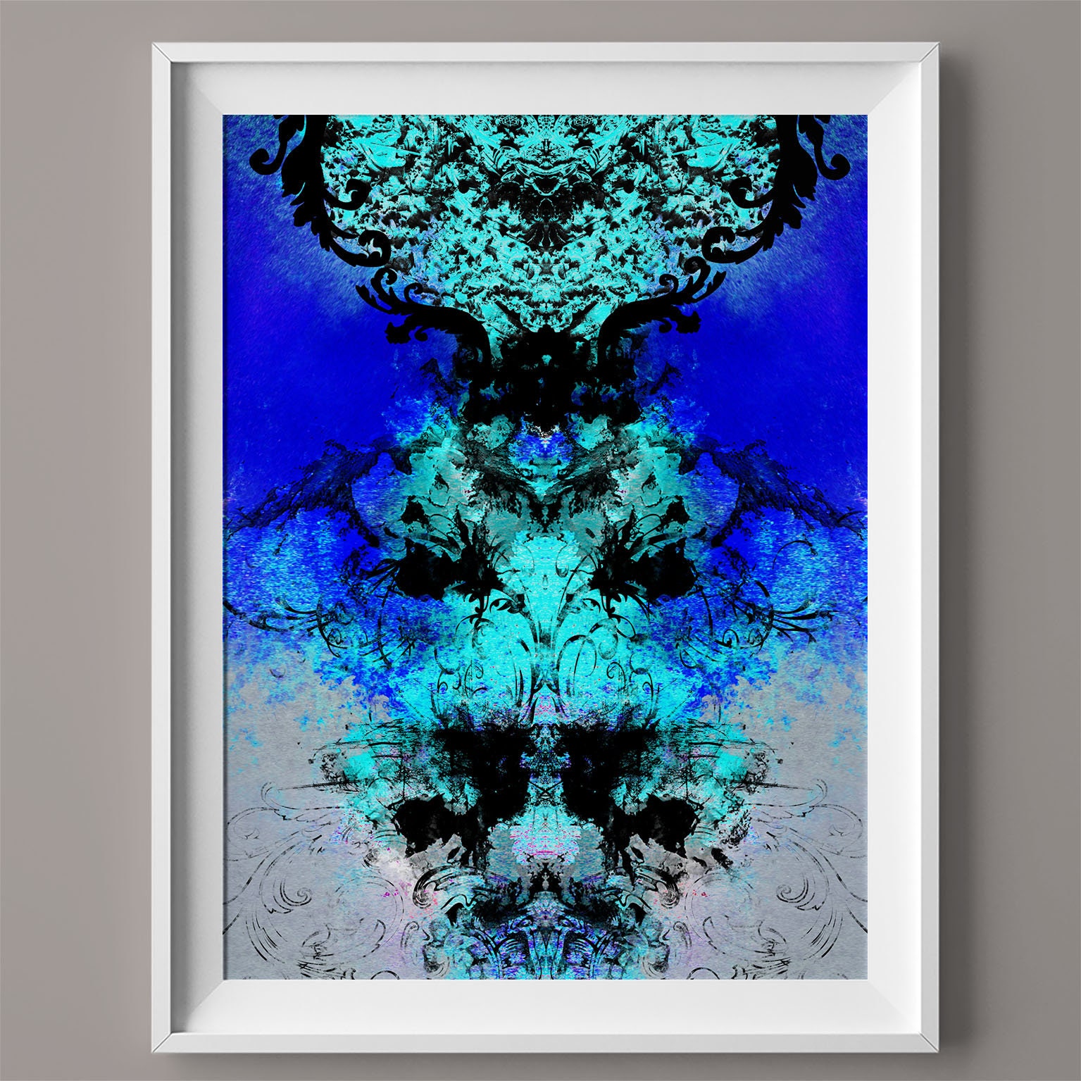 Download Blue Turquoise Print Canvas Instant Digital Painting Wall ...