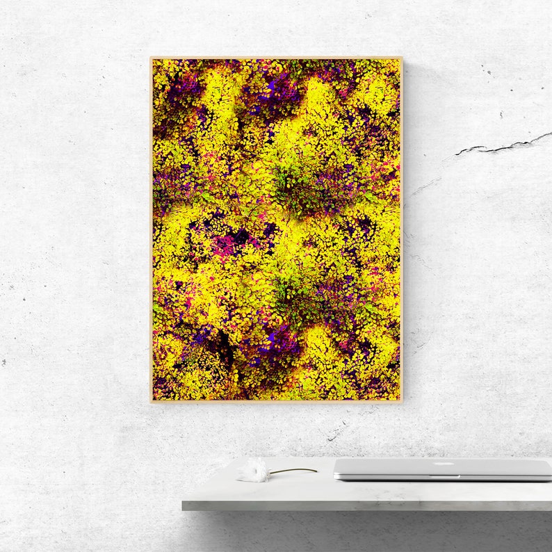Yellow Wall Art Drawings Digital Download Abstract Printable ...