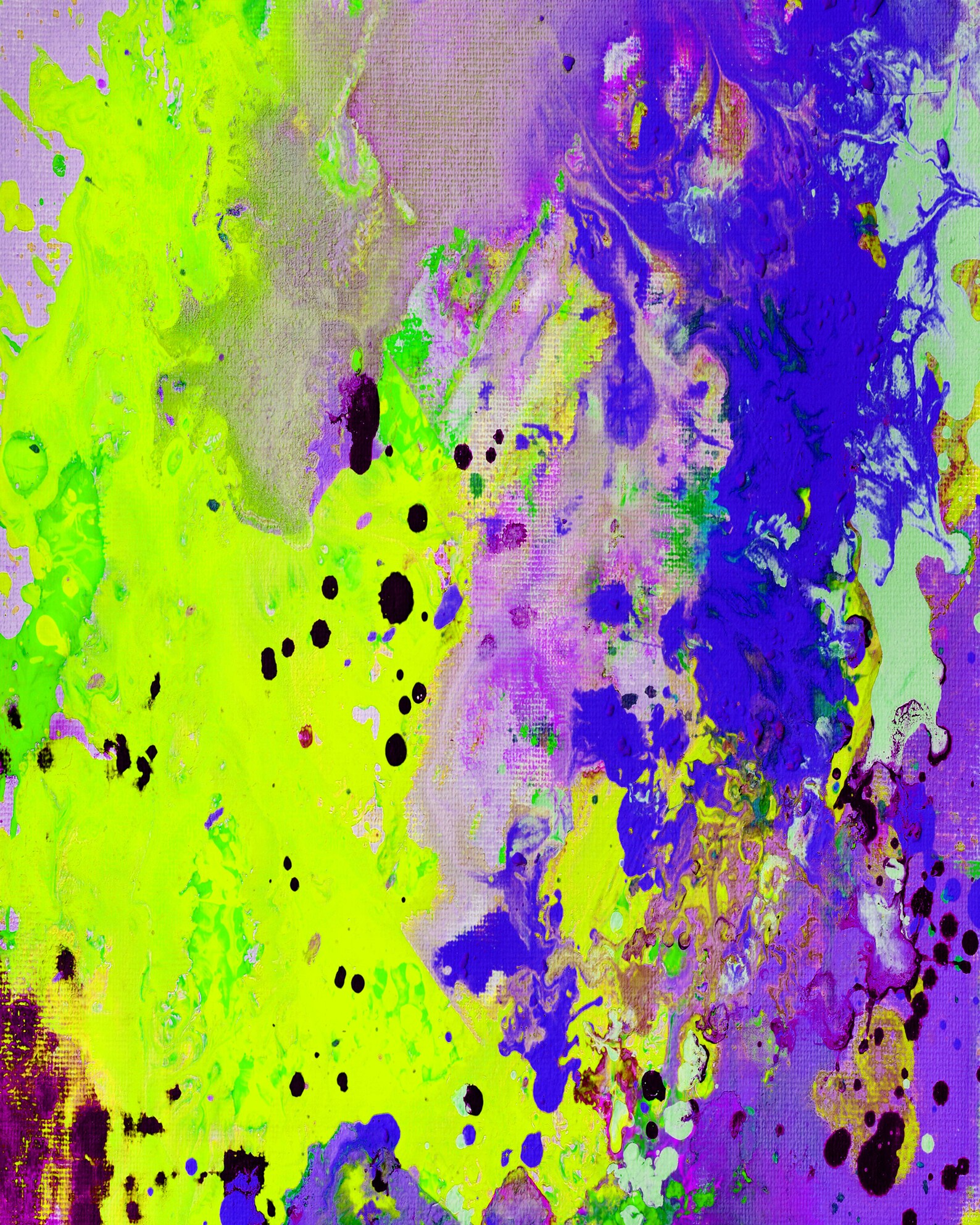 Abstracto púrpura & verde digital color pintura impresión instantánea ...