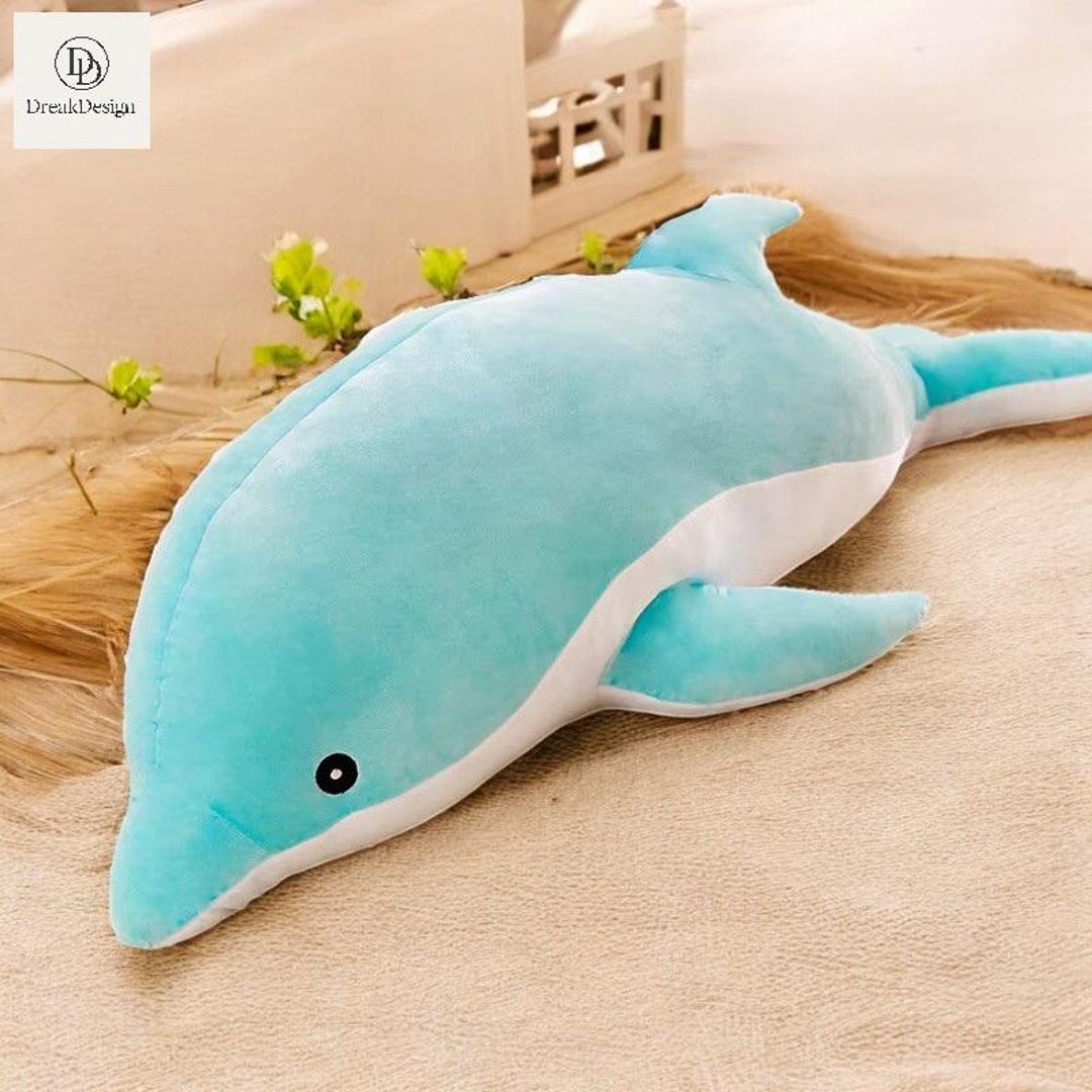 Large Plush Dolphin Toy – Soft Sea Animal Stuffed Pillow, Random Color ...