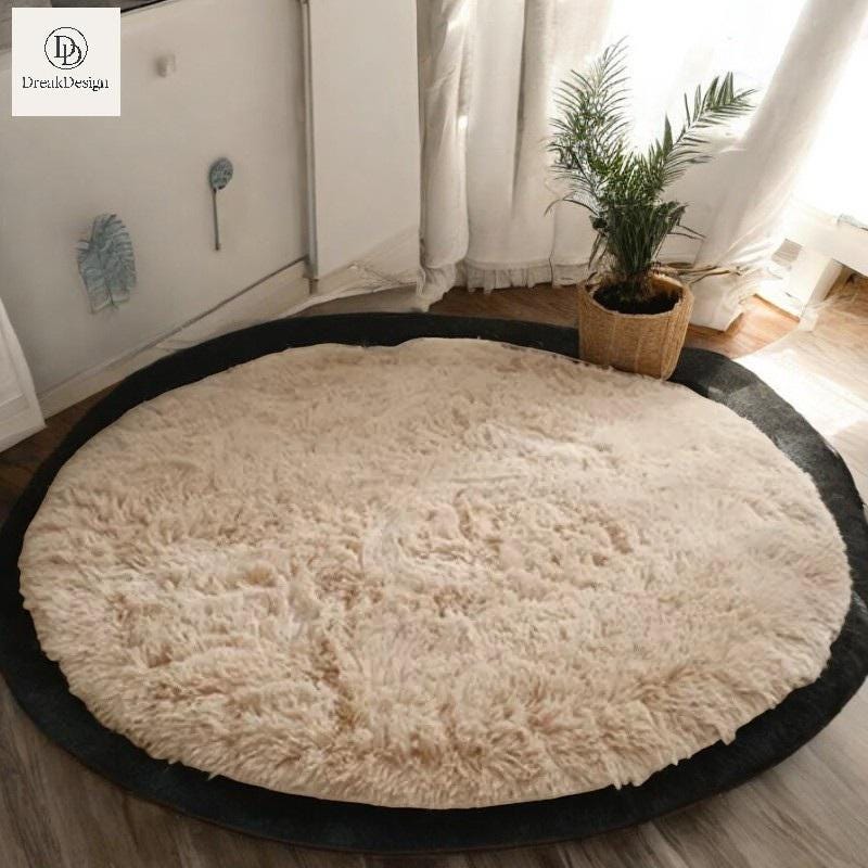 Ultra Soft Round Plush Rug – White Fuzzy Carpet for Bedroom, Living ...
