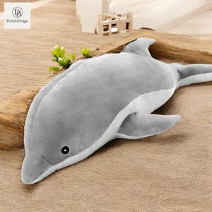 Large Plush Dolphin Toy – Soft Sea Animal Stuffed Pillow, Random Color ...