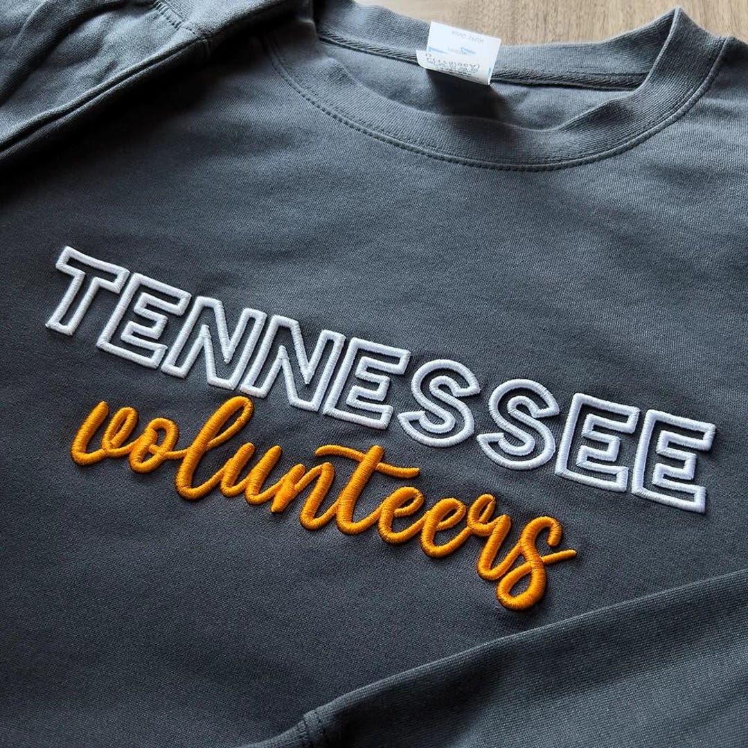 Custom 3D Puff Embroidery Tennessee Sweatshirt – 3D Team Logo, School ...