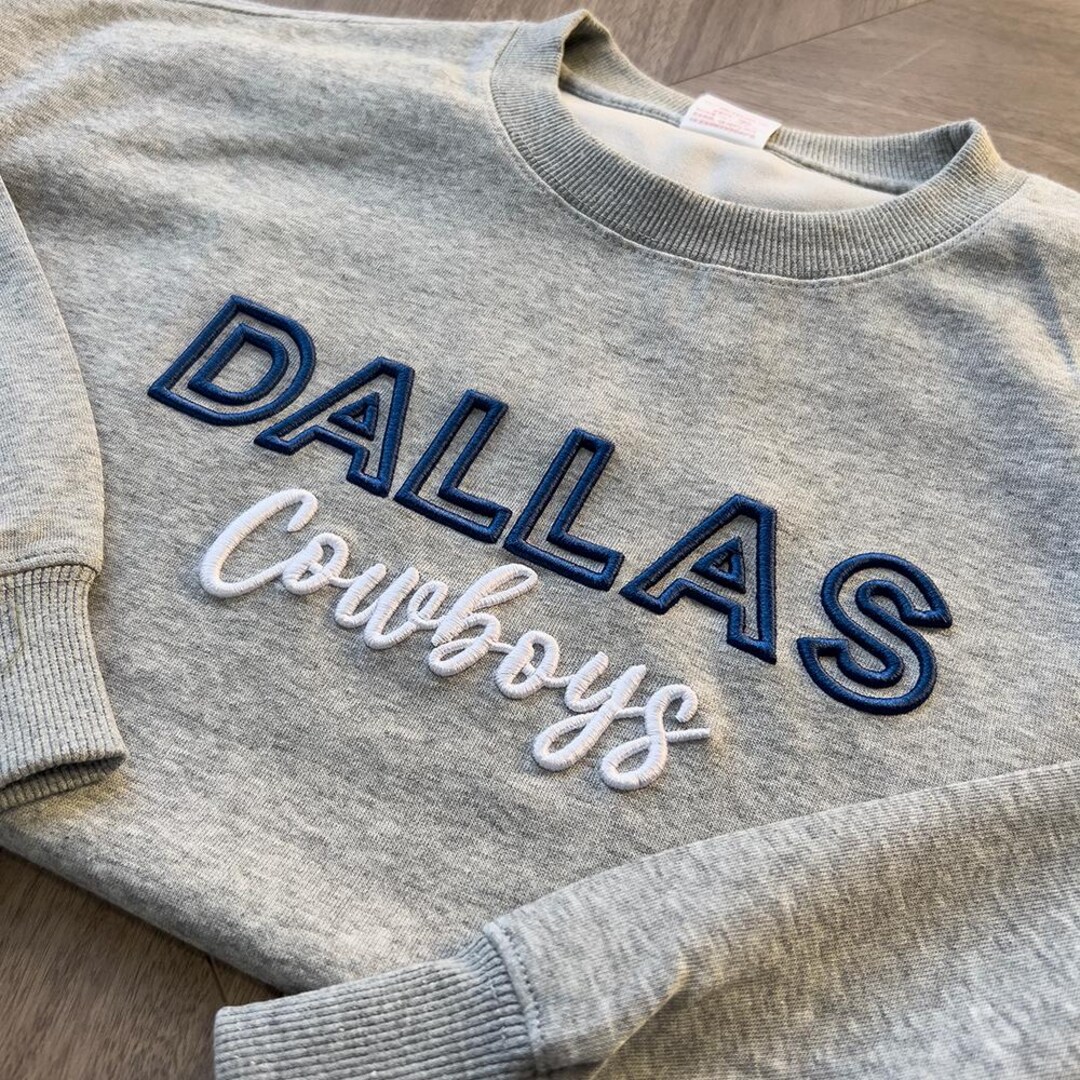 Custom 3D Puff Embroidery Dallas Sweatshirt – 3D Team Logo, School ...