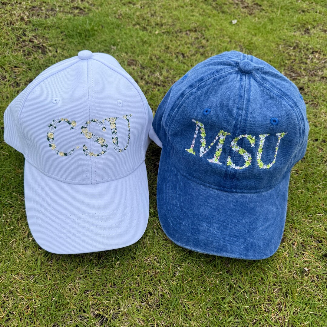Custom Floral Embroidered College Hat,personalized University Baseball ...