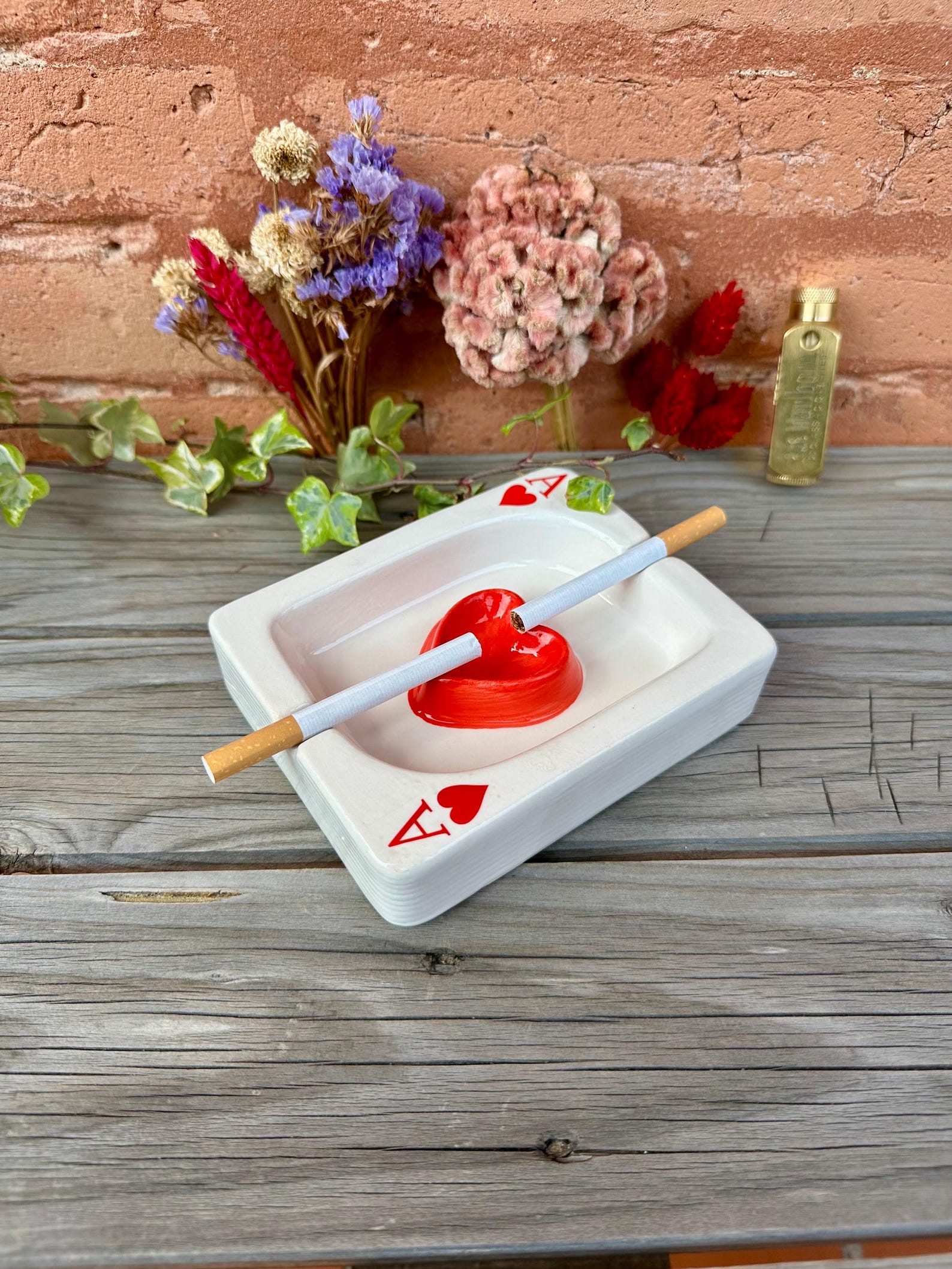 Vintage Poker Card Ceramic Ashtray: Elegant Decor for Card Lovers - Etsy