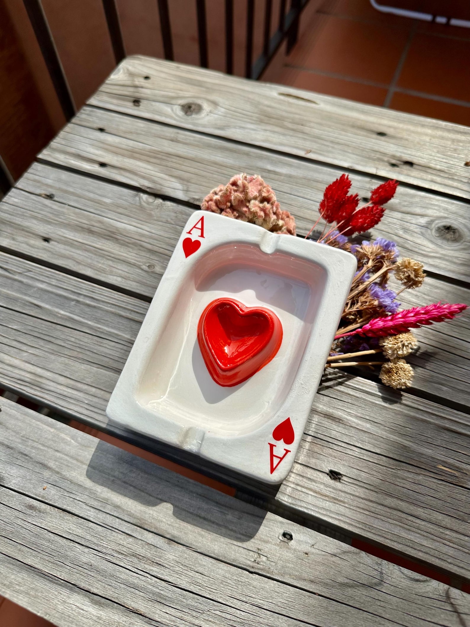 Vintage Poker Card Ceramic Ashtray: Elegant Decor for Card Lovers - Etsy