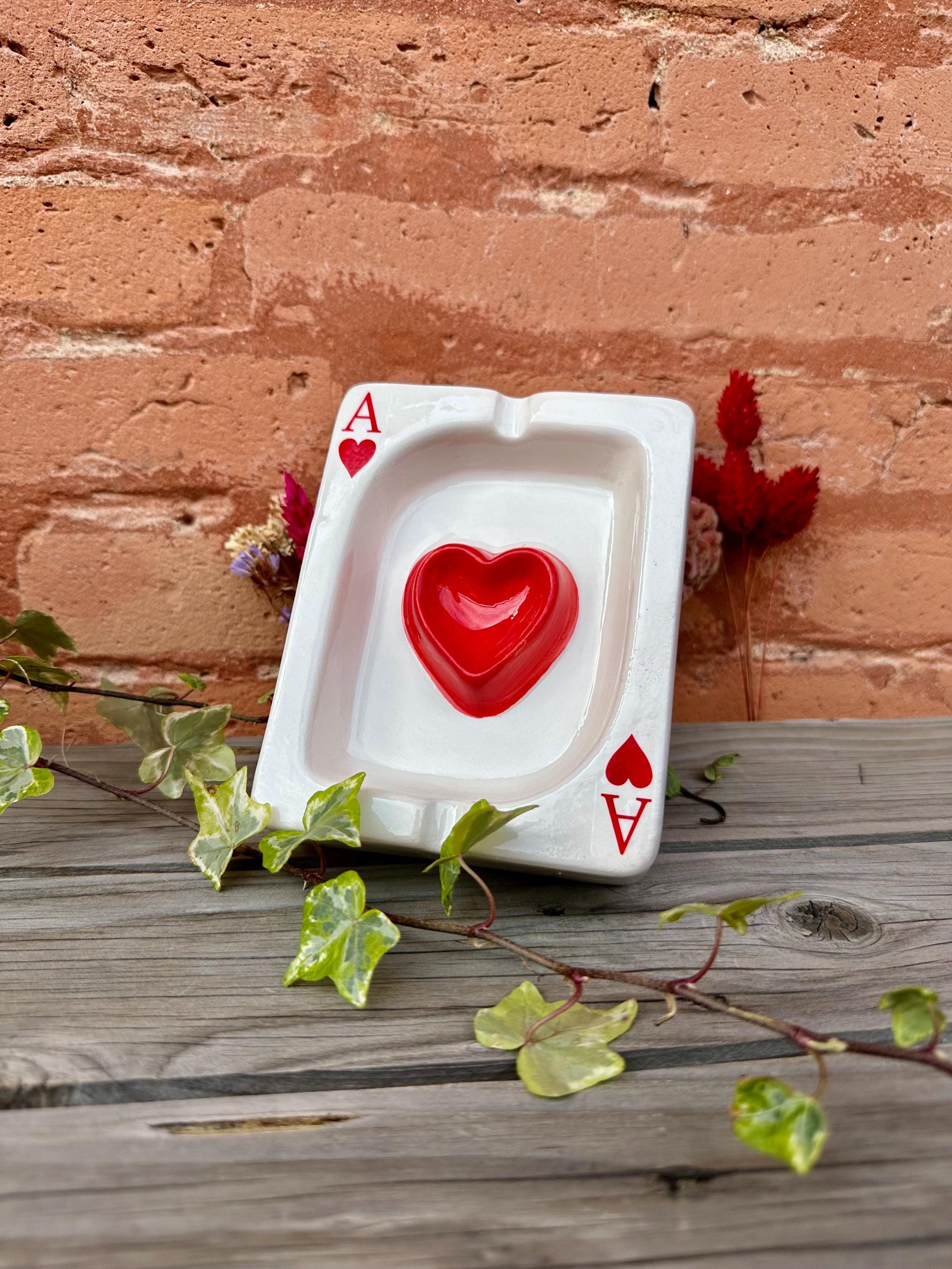 Vintage Poker Card Ceramic Ashtray: Elegant Decor for Card Lovers - Etsy