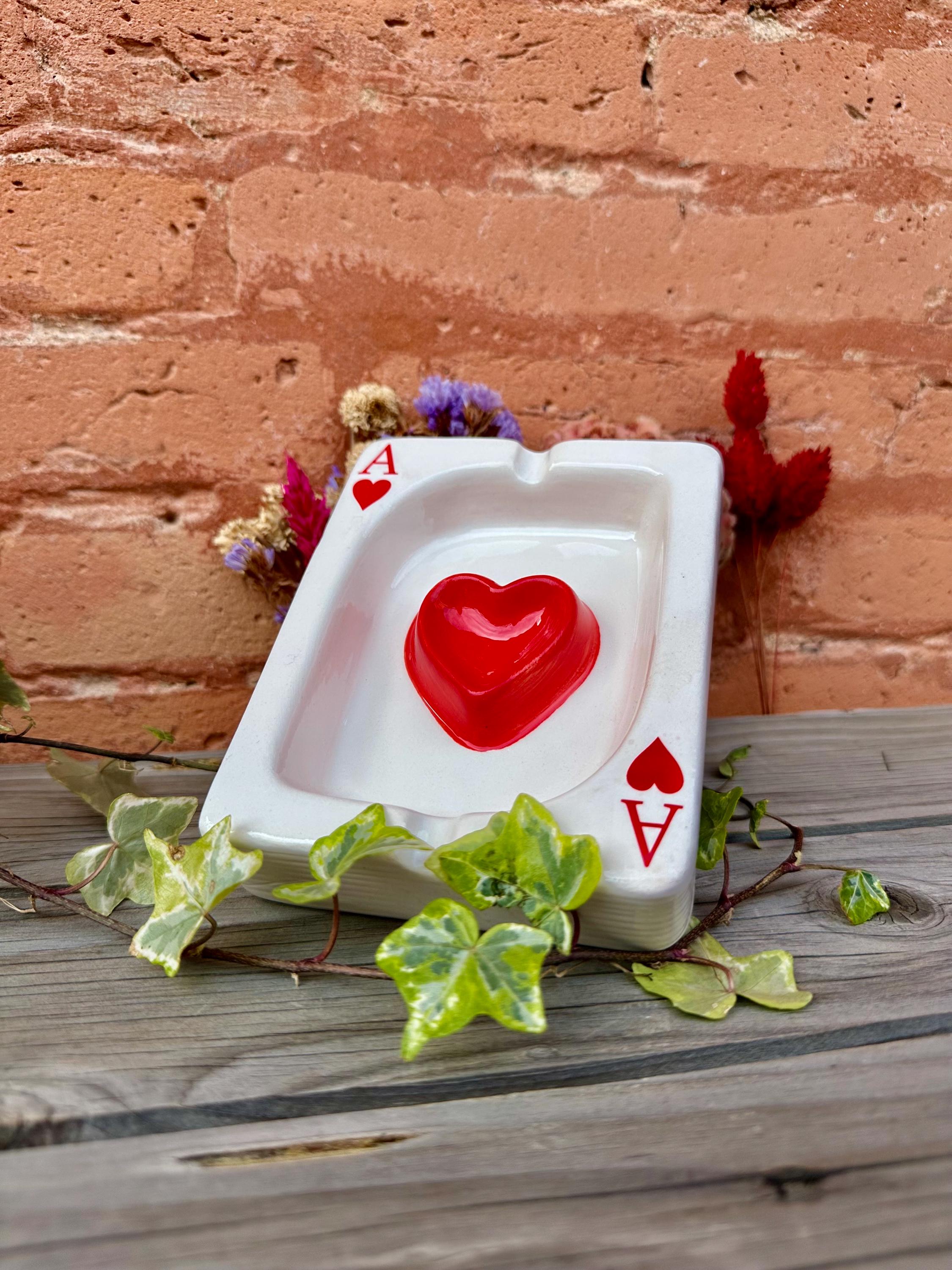Vintage Poker Card Ceramic Ashtray: Elegant Decor for Card Lovers - Etsy