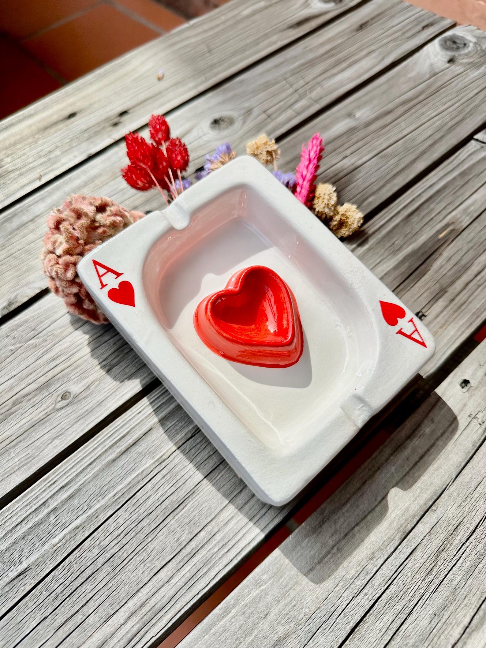 Vintage Poker Card Ceramic Ashtray: Elegant Decor for Card Lovers - Etsy