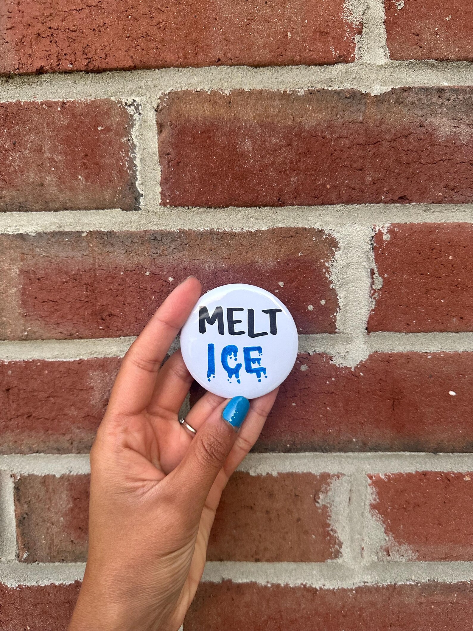 MELT ICE Button – Hand-written Anti-ice Protest Pin, Immigration ...