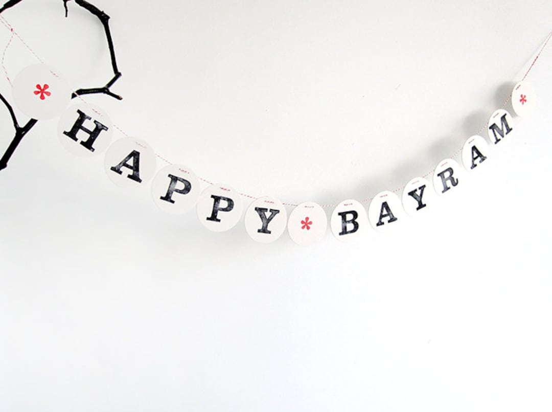 Happy BAYRAM Banner // Festive Garland for the Celebrations Season, Photo Prop, Decoration Renna ...