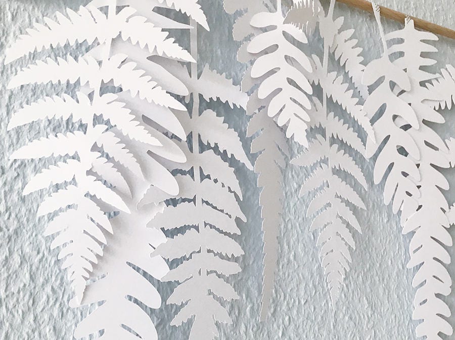 Fern Paper Leaf Garland Frond Fern Decor Paper Leaf Party - Etsy UK