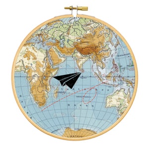Aviator on World Tour, Paper Aviator on a World Map With Flight Path ...