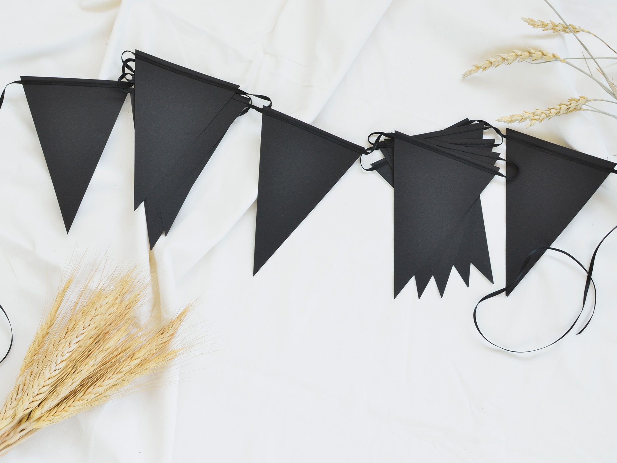 Black Paper Bunting Banners Party Flags the Perfect | Etsy