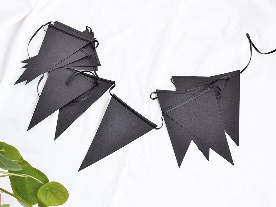 Black Paper Bunting Banners Party Flags the Perfect | Etsy