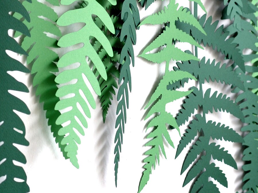 Fern paper leaves garland frond fern decor paper leaf | Etsy