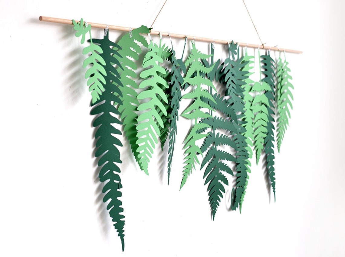 Fern Garland Paper Leaf Frond Fern Decor Paper Leaf Party - Etsy