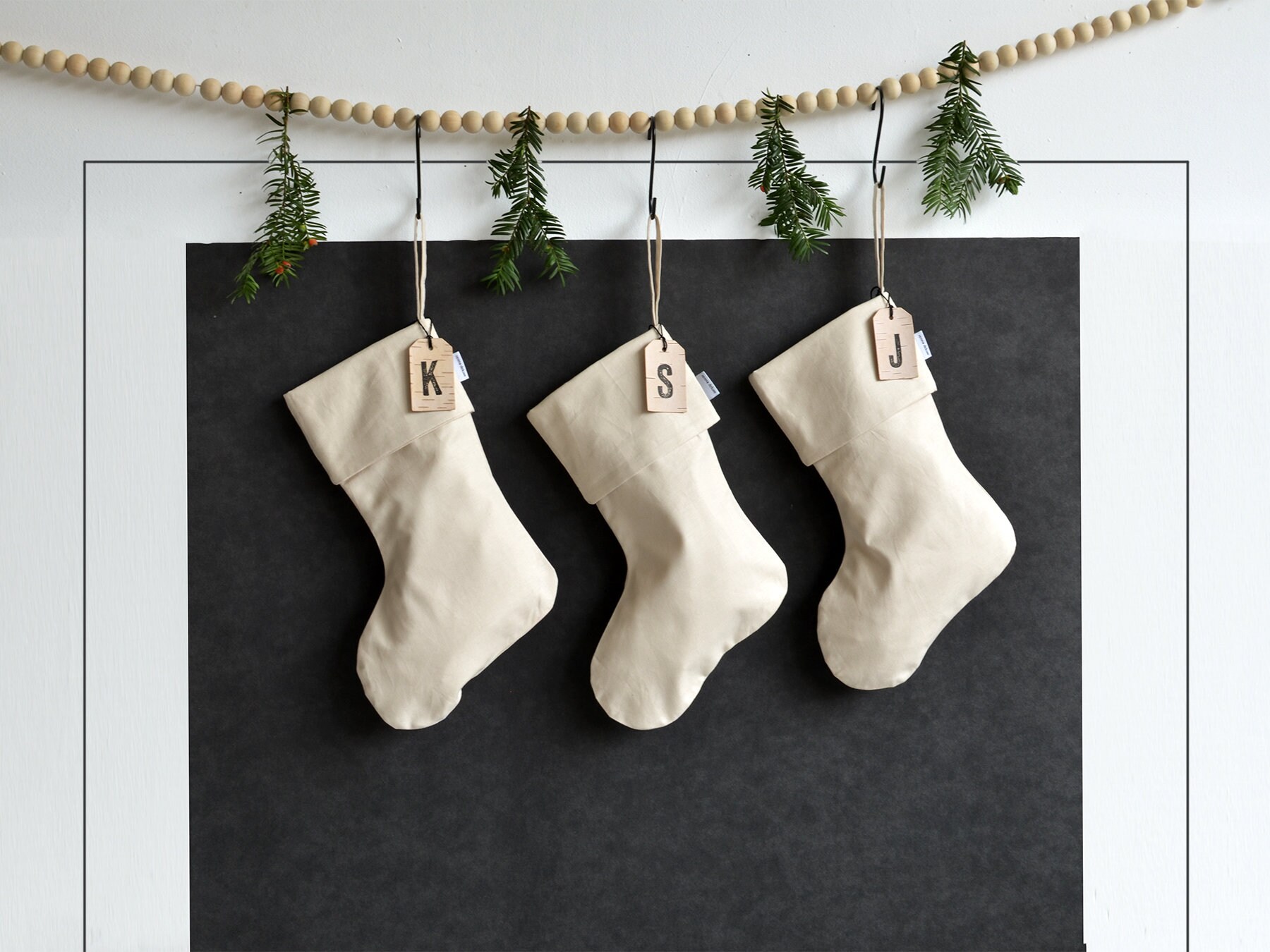 Sustainable Christmas Stocking Made of Organic Cotton Personalized With ...