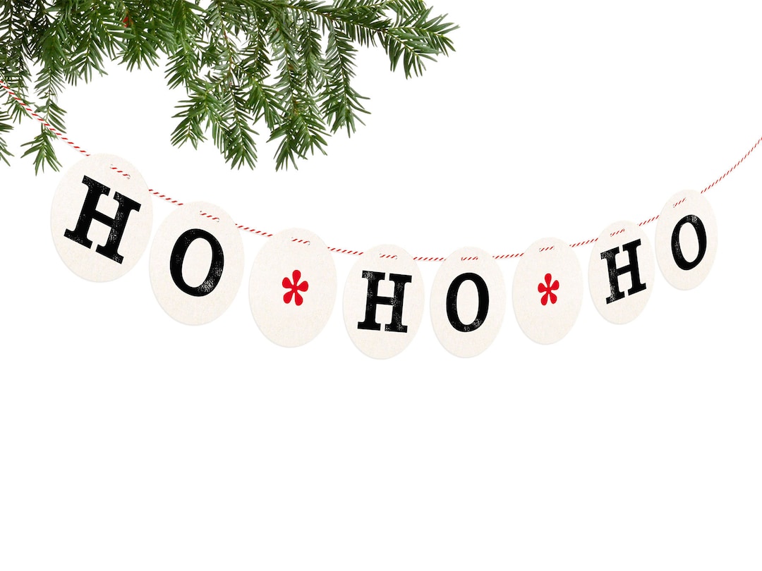HO HO HO Christmas Banner for the Holiday Season // Hohoho Garland ...