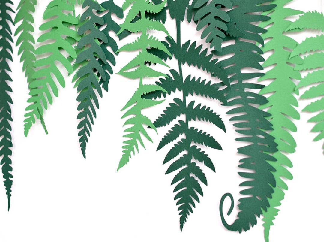 Fern Paper Leaves Garland, Frond, Fern Decor, Paper Leaf, Party Decor ...
