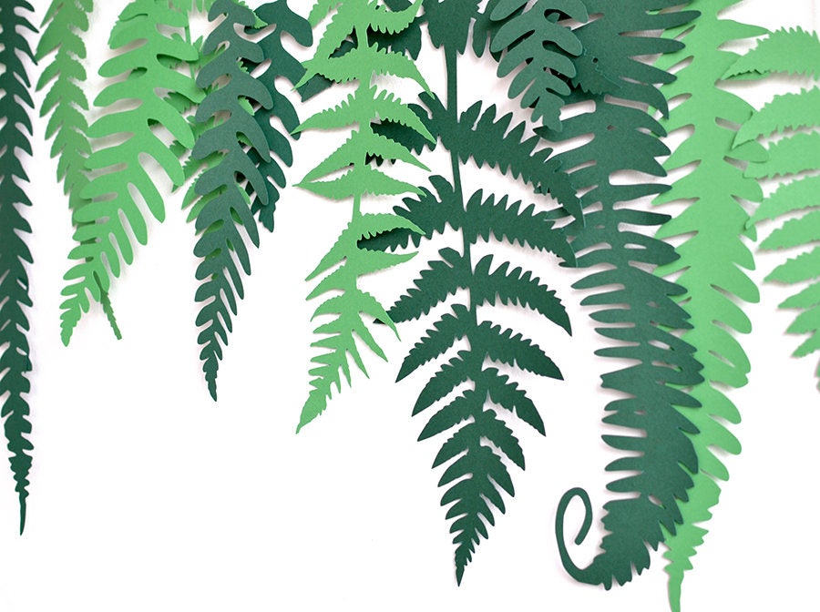 Fern paper leaves garland frond fern decor paper leaf | Etsy