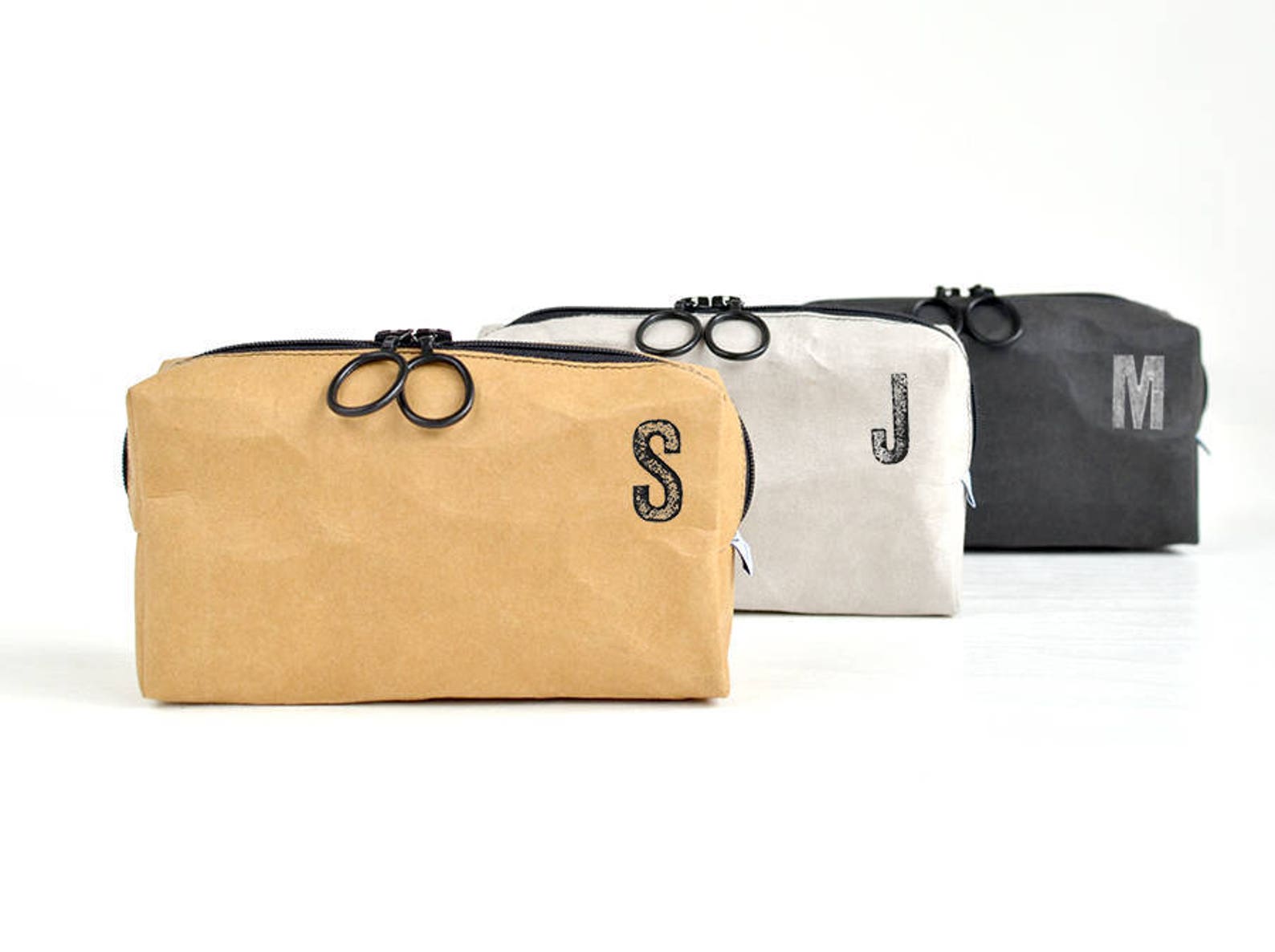 Mens Wash Bag, Monogrammed, Gift for Him, Vegan, Made by Renna Deluxe ...
