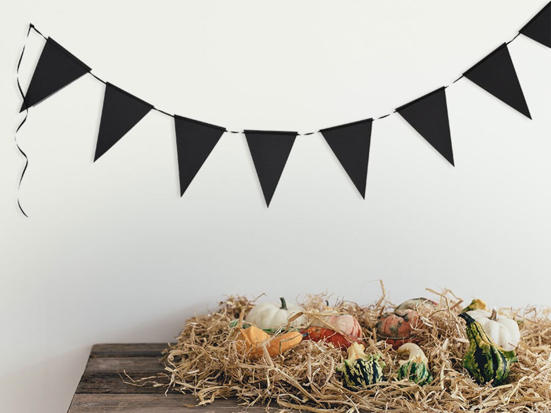 Black Paper Bunting Banners Party Flags - the Perfect Sustainable Home ...
