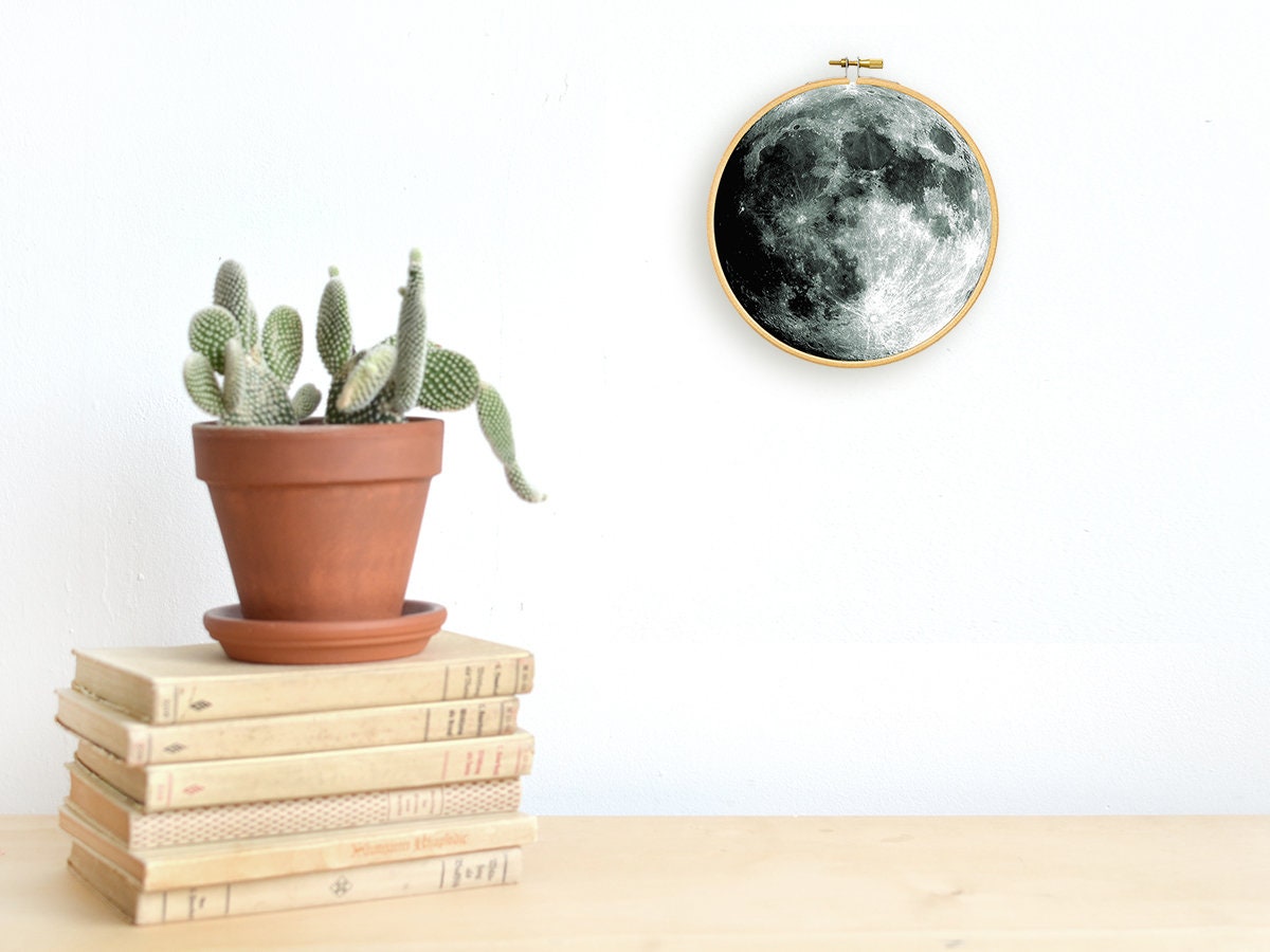 MOON Full Moon Round Picture Wall Decoration Art Under the - Etsy