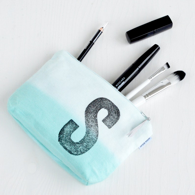 Personalized Wash Bag Makeup Bag With Monogram Dip Dyed - Etsy