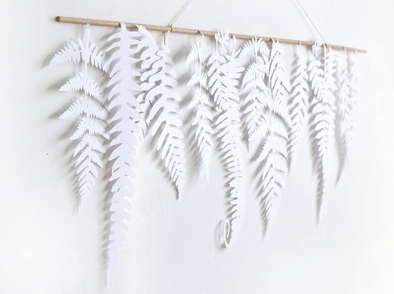 Fern paper leaf garland frond fern decor paper leaf party | Etsy