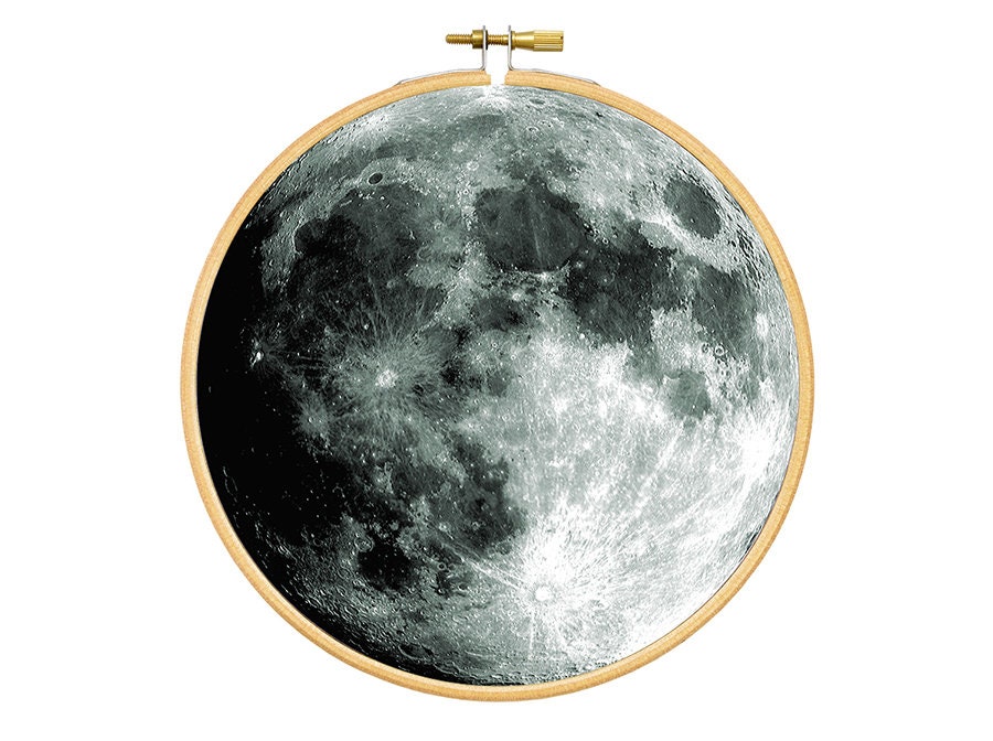 MOON Full Moon Round Picture Wall Decoration Art Under the - Etsy