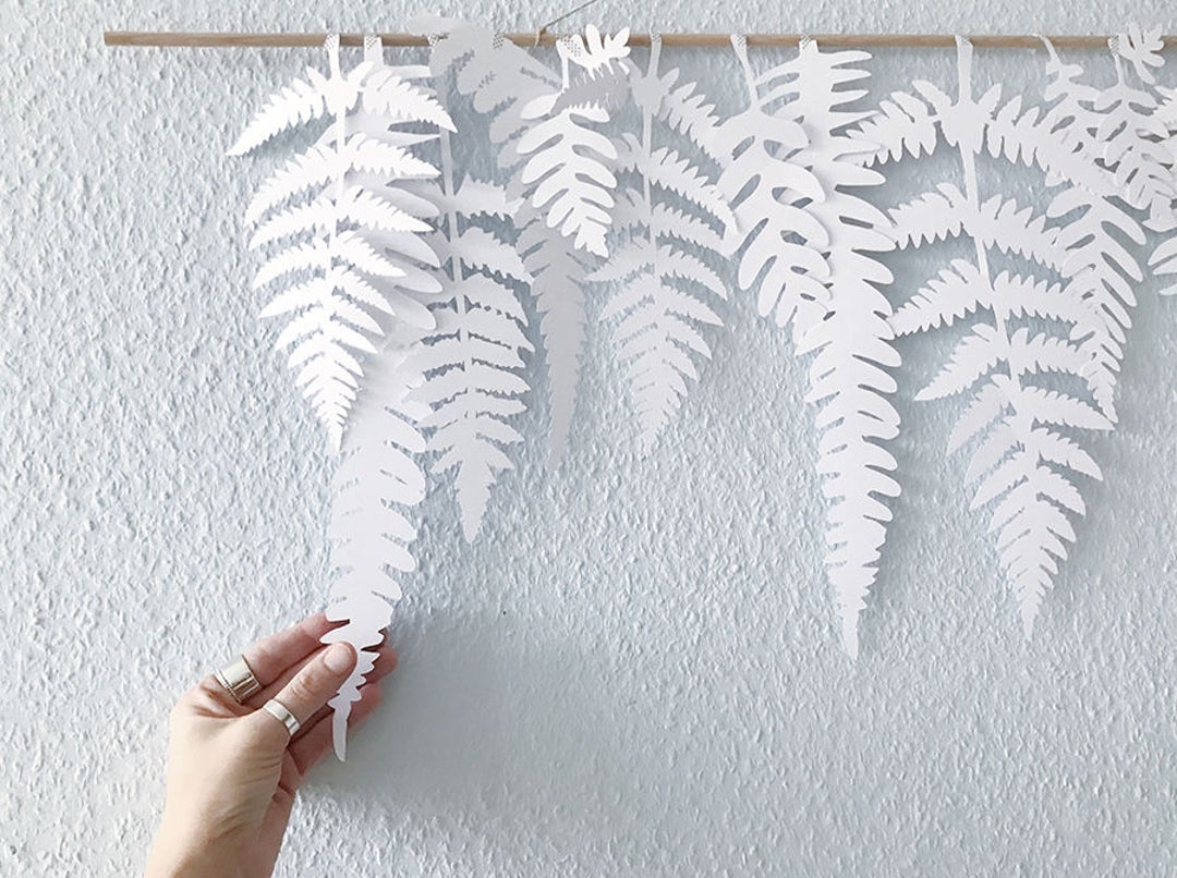 Fern Paper Leaf Garland, Frond, Fern Decor, Paper Leaf, Party Decor ...