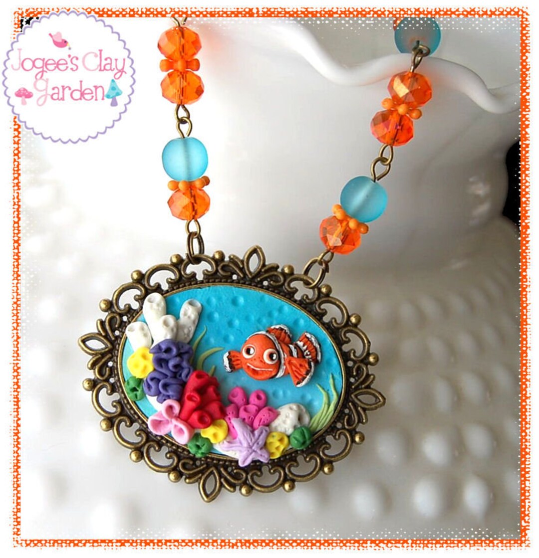 Nemo at the Reef - Polymer Clay Necklace by Jogee's Clay Garden - Etsy