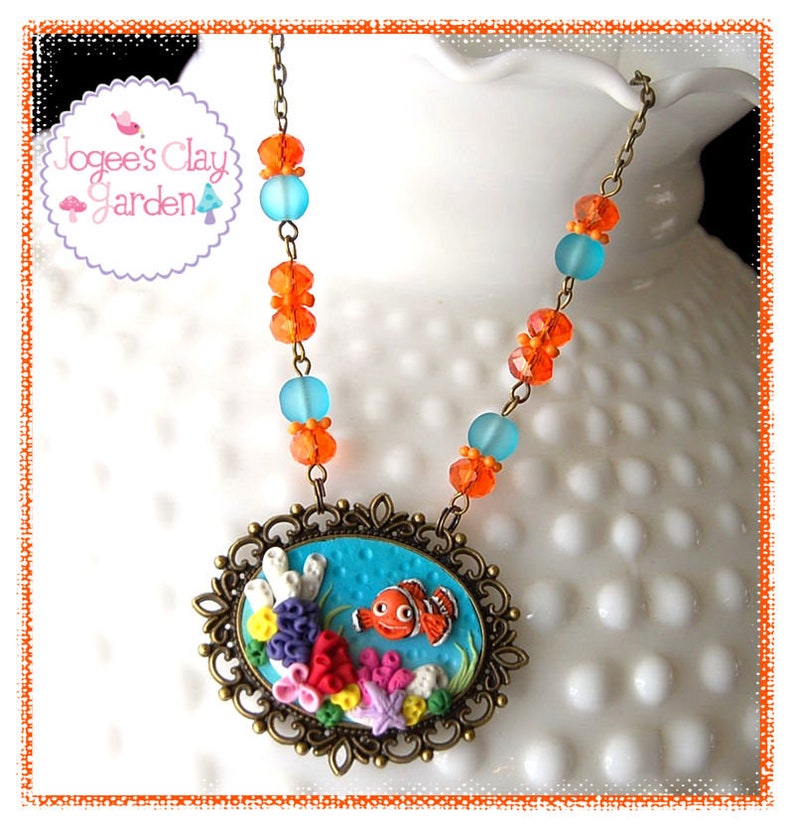 Nemo at the Reef - Polymer Clay Necklace by Jogee's Clay Garden - Etsy