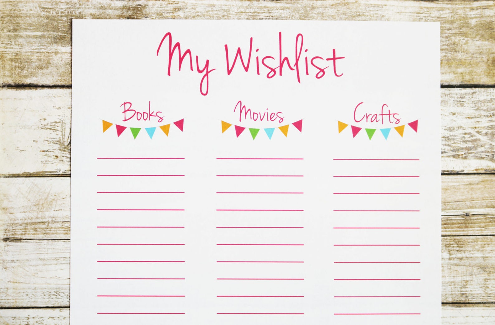 Printable Wishlist Wishlist for Girls Birthday Wishlist - Etsy