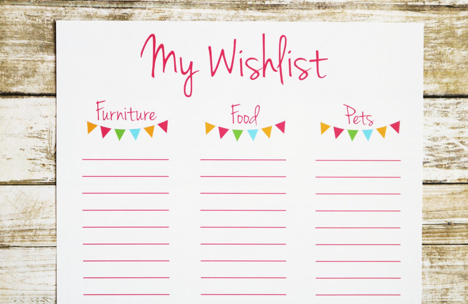 Printable Wishlist Wishlist for Girls Birthday Wishlist | Etsy