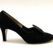 Vintage 1950s Vegan Pilgrim Heels // Black Retro Pinup Close - Etsy