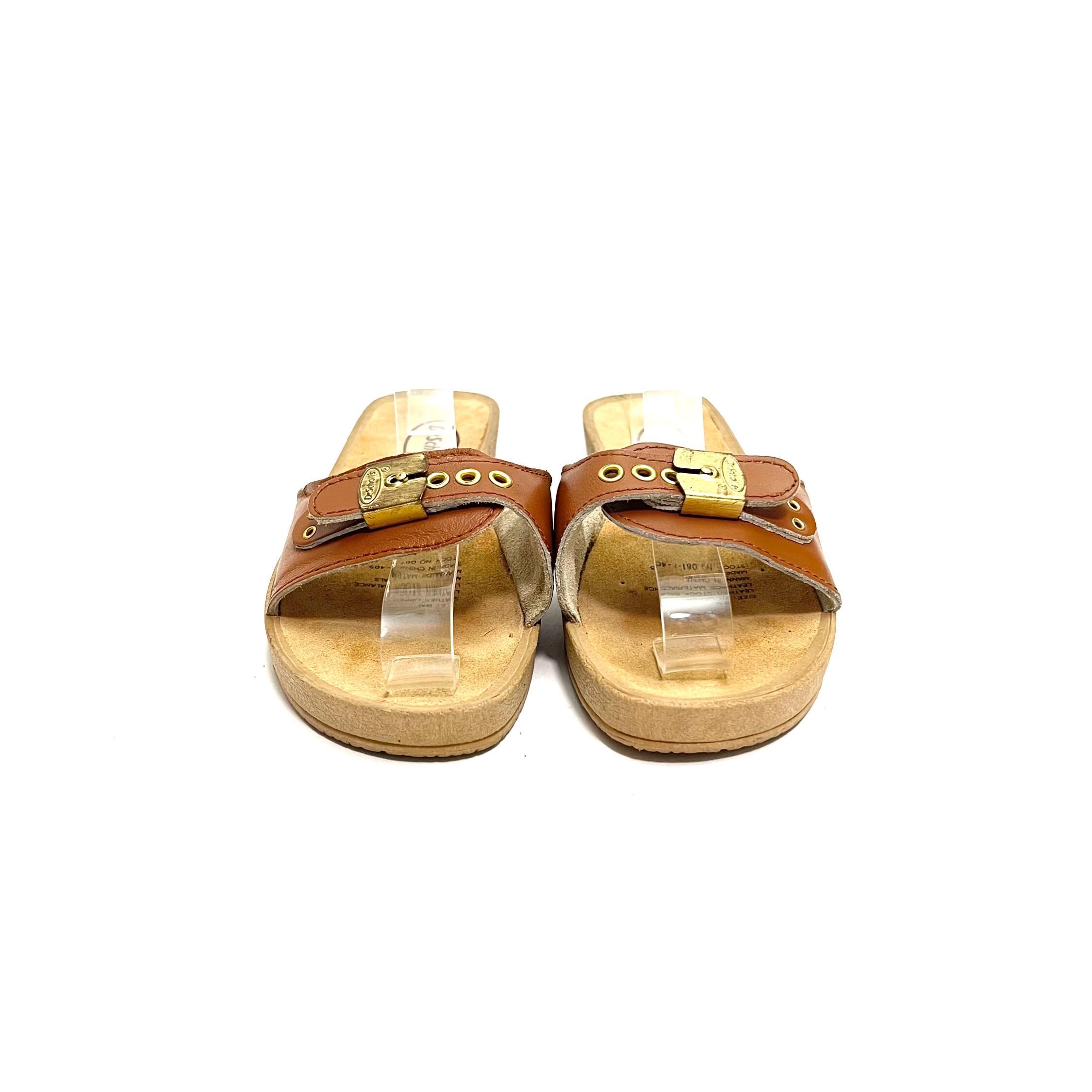 Vintage 1980s Original Exercise Sandals // Brown Leather Open Toe ...